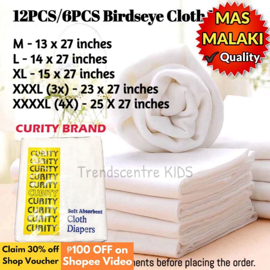 BEST SELLER‼️ 12pcs Birdseye Lampin Cloth Diaper Birds Eye for Newborn ...