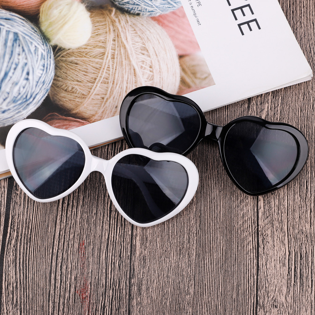 Fun~ Heart Shaped Sunglasses - For Girl Boy Vintage Cat Eye Mod Style ...