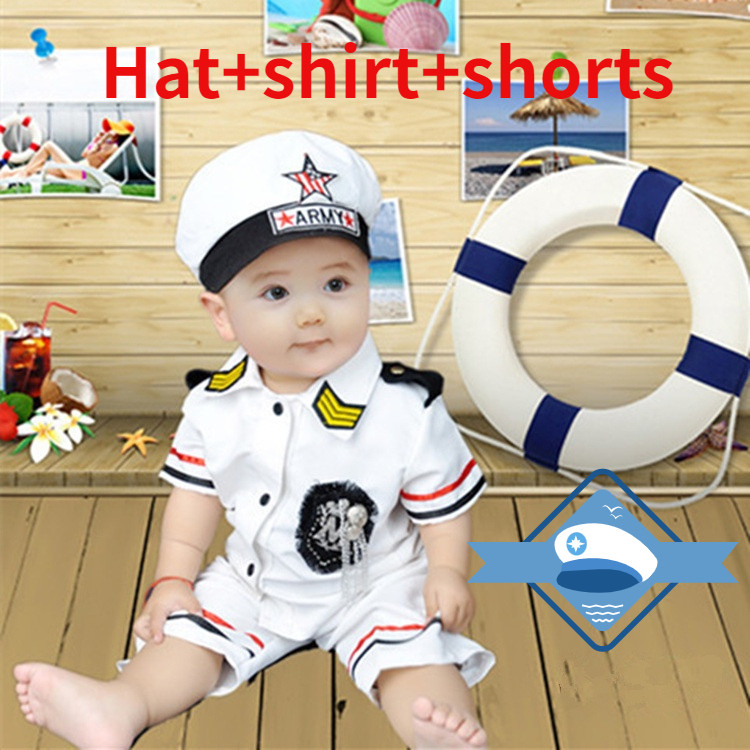 Little Navy Costume for Baby Boy 6 12 Months Short Sleeve Shirt Shorts ...