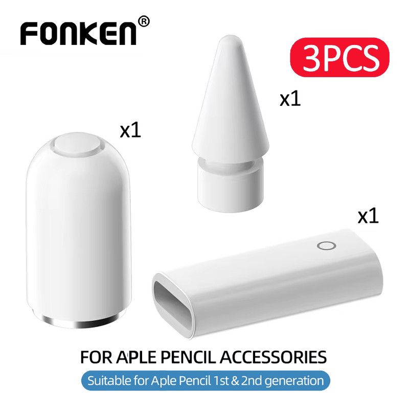 Fonken 3PCS/set AP Pencil Accessories Pencil Cap/ Pencil Tip/ Charging ...