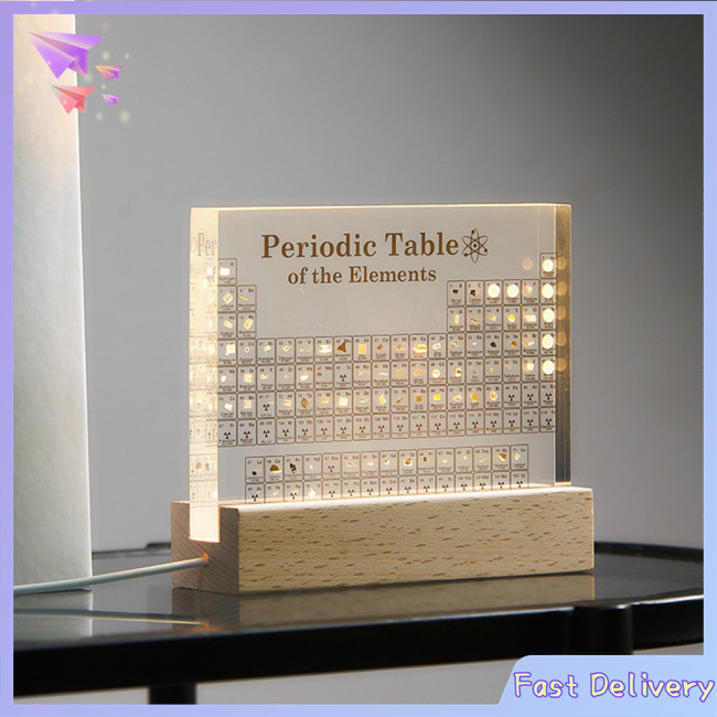 Periodic Table With Light, Acrylic Periodic Table Ornaments With 83 ...