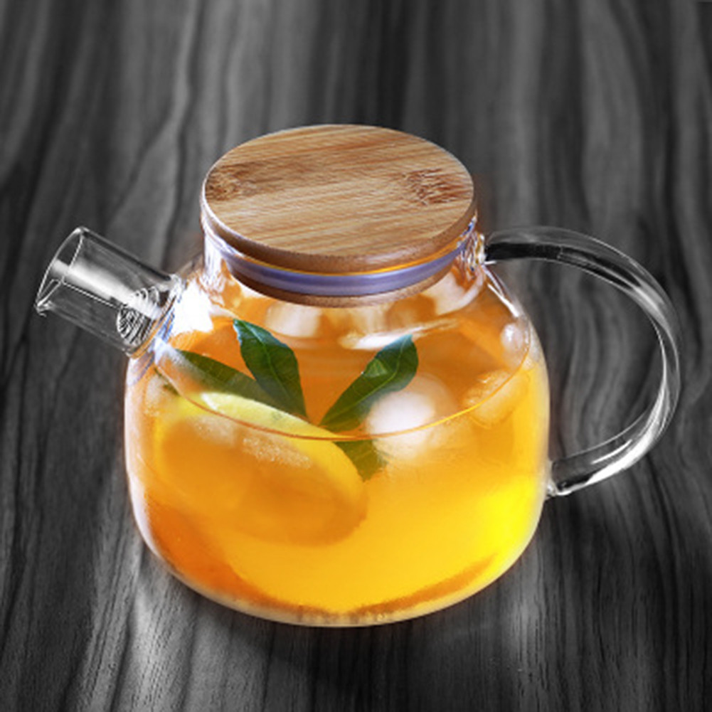Glass Pitcher With Cork Lid Design Reusable Glass Teapot With Handle ...