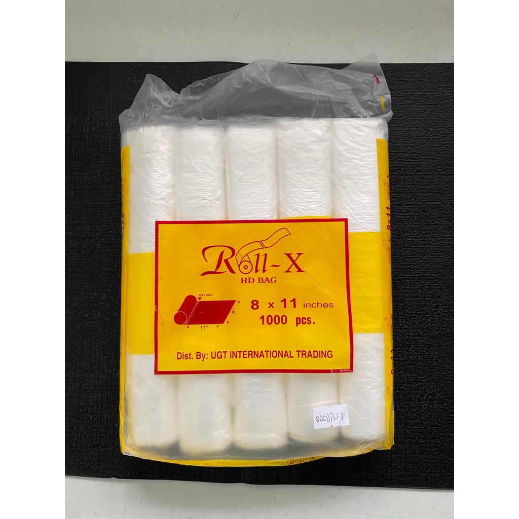 Roll Bag 8x11 inches Roll-X Plastic HD Roll Bag 1000pcs (200pc x 5 ...