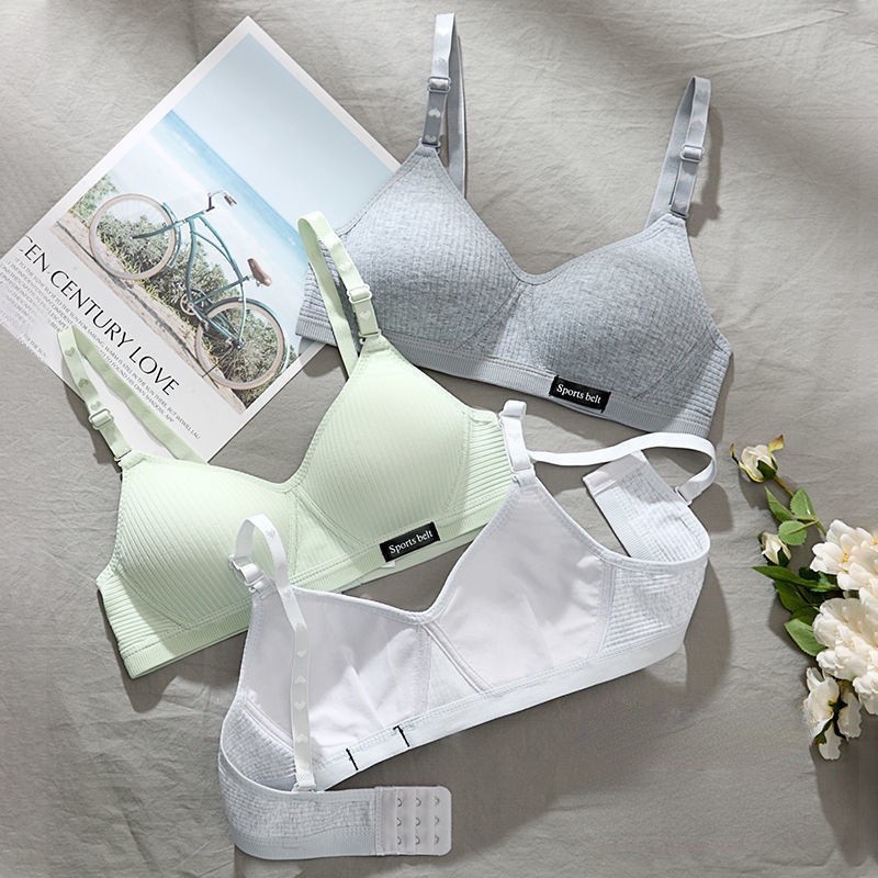 Hot Sell Women's Thin cotton without steel ring gathered Bra Girls bra ...