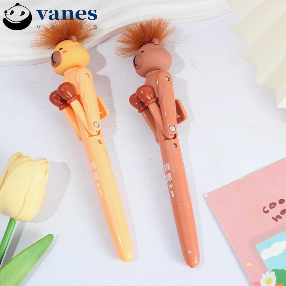 VANES Hair-fried Boxing Pen, Capybara Cartoon Interactive Ballpoint Pen ...