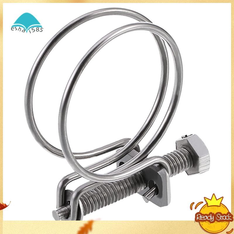 【Eshai585】12 Pcs Double Wire Hose Clips Adjustable Hose Clamps to Fit ...