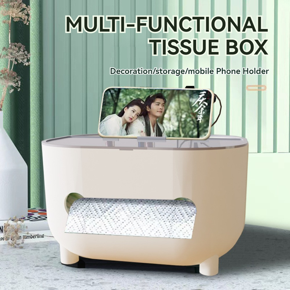 Multifunctional Tissue Box Tissue Organizer TV Shape Paper Tissue holder Mobile Phone Stand ...