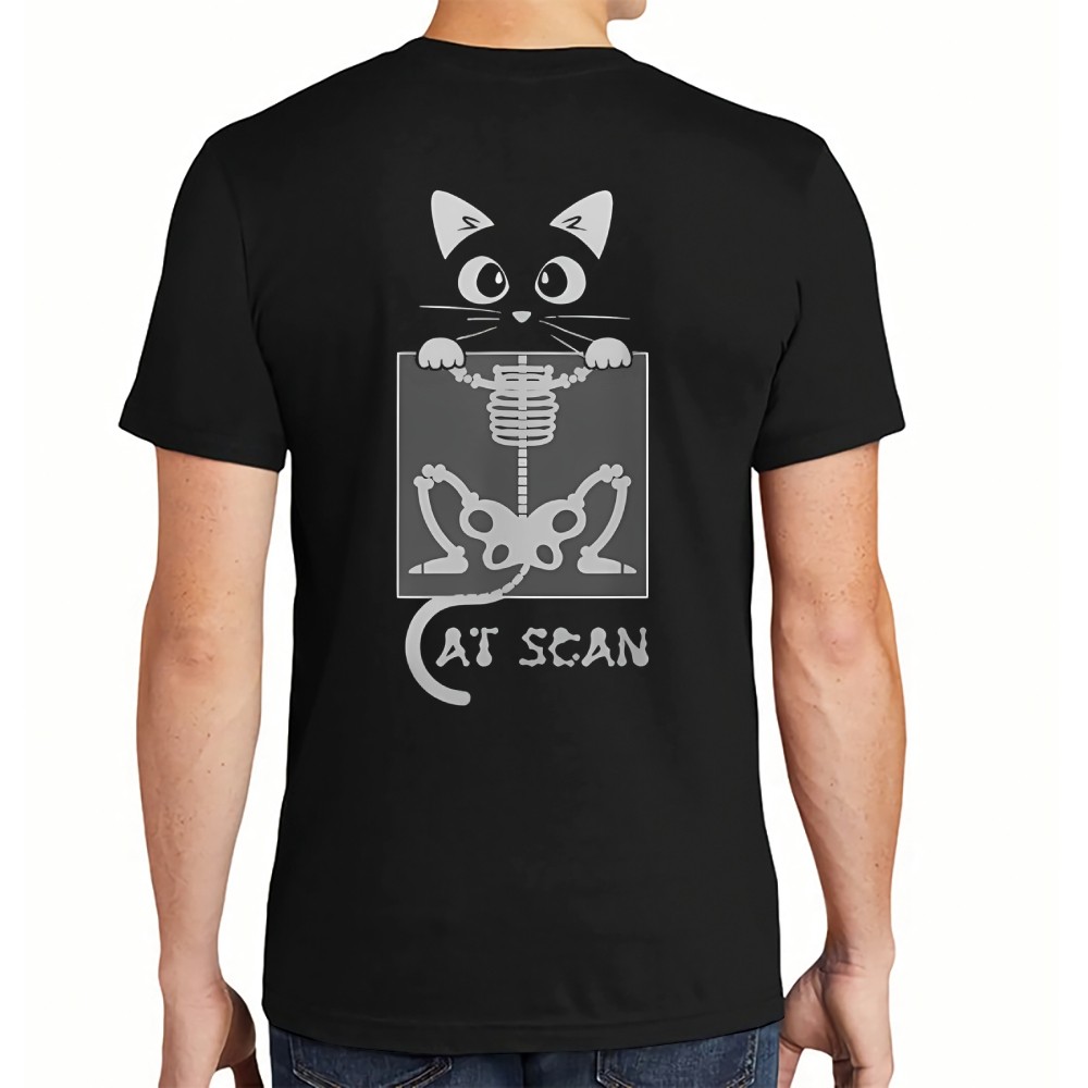 Skeleton Cat Scan Ct Scaning X Ray Pun Meme Rad Tech Men's T-shirt Back ...