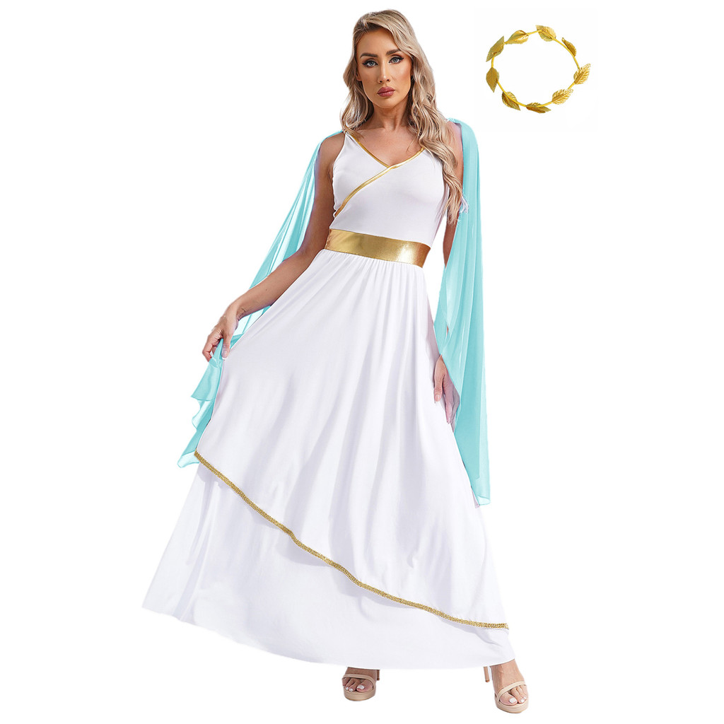 Women Ancient Greek Roman Toga Dress Halloween Themeparty Athena ...