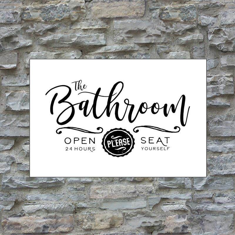 Bathroom Sign Canvas Paintings Farmhouse Hotel Restroom Decoration ...