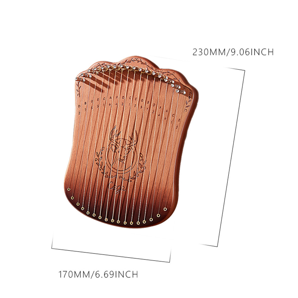 17 String Lyre Harp Portable Fingerplay Lyre Harp for Professional ...