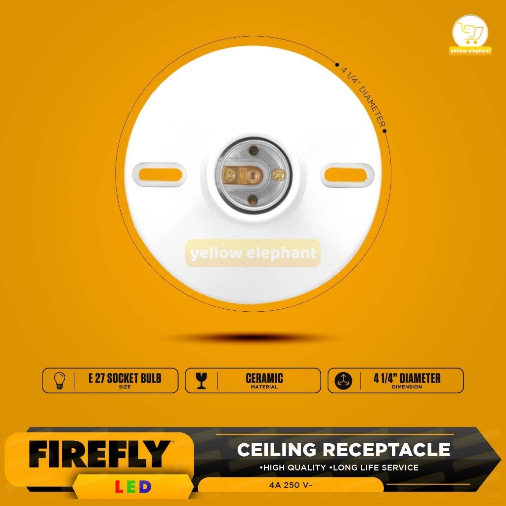 Firefly Ceiling Receptacle E27 Plastic & Ceramic High Quality / Current ...