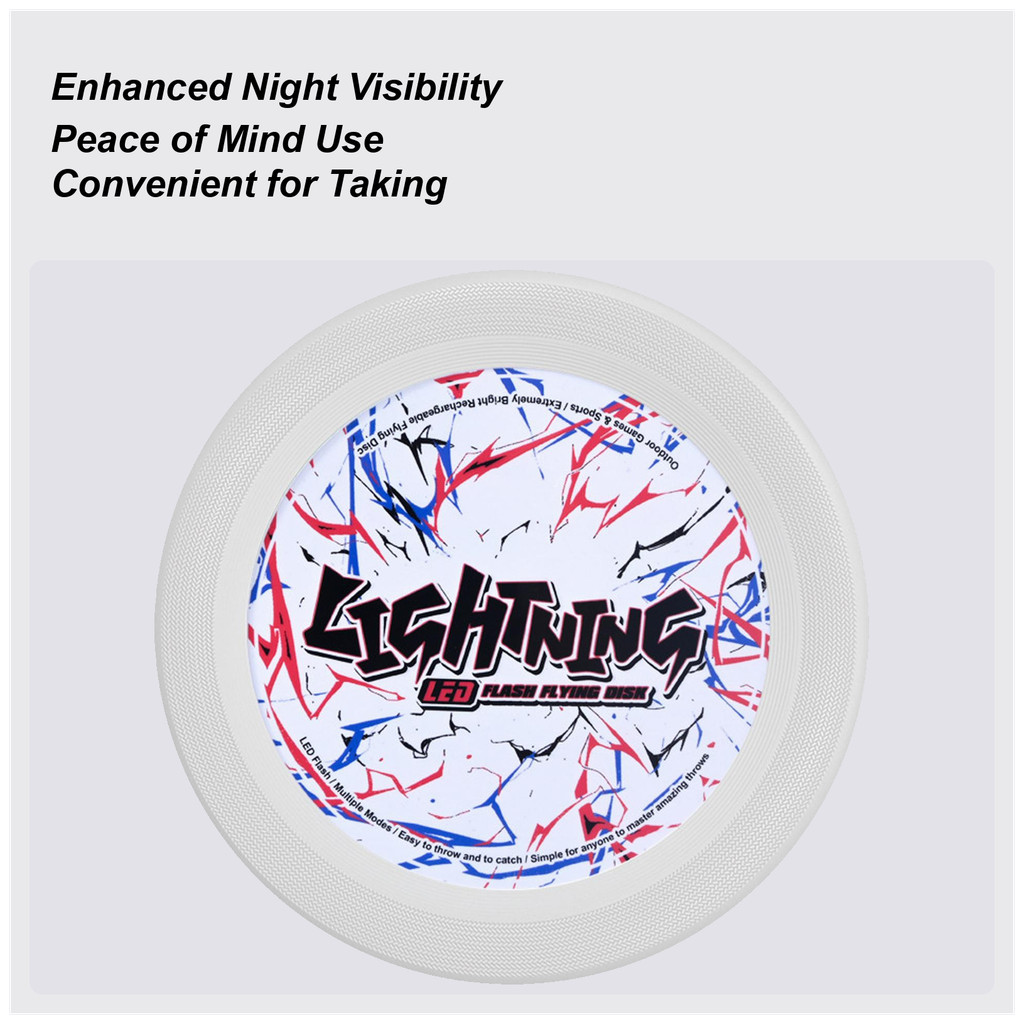 Glow in the Dark Flying Disc Rechargeable Luminous Flying Disc Long ...