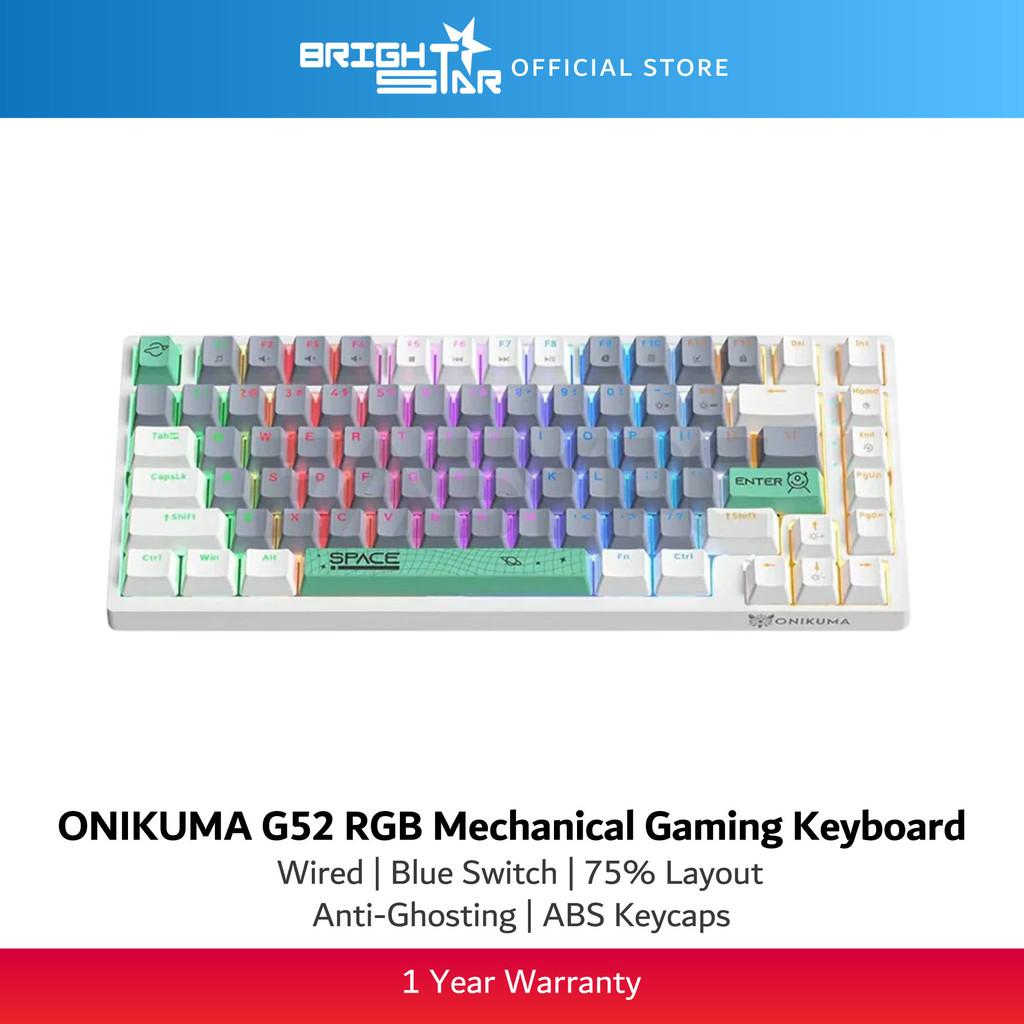 ONIKUMA G52 82 Keys Mechanical Blue Switch Wired Gaming Keyboard - Grey ...