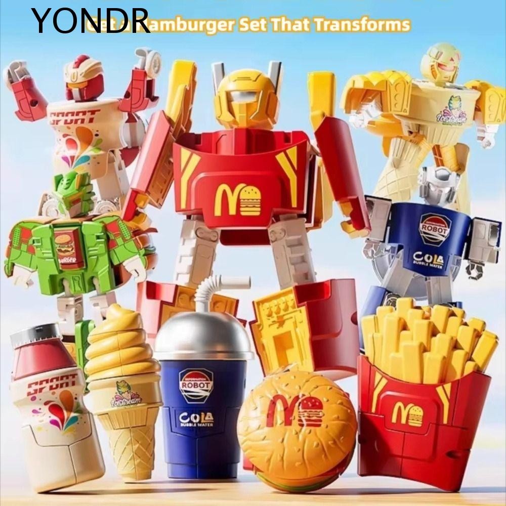 YONDR Transform Mech Model Toy, Fries Simulation Ice Cream Dual Form ...