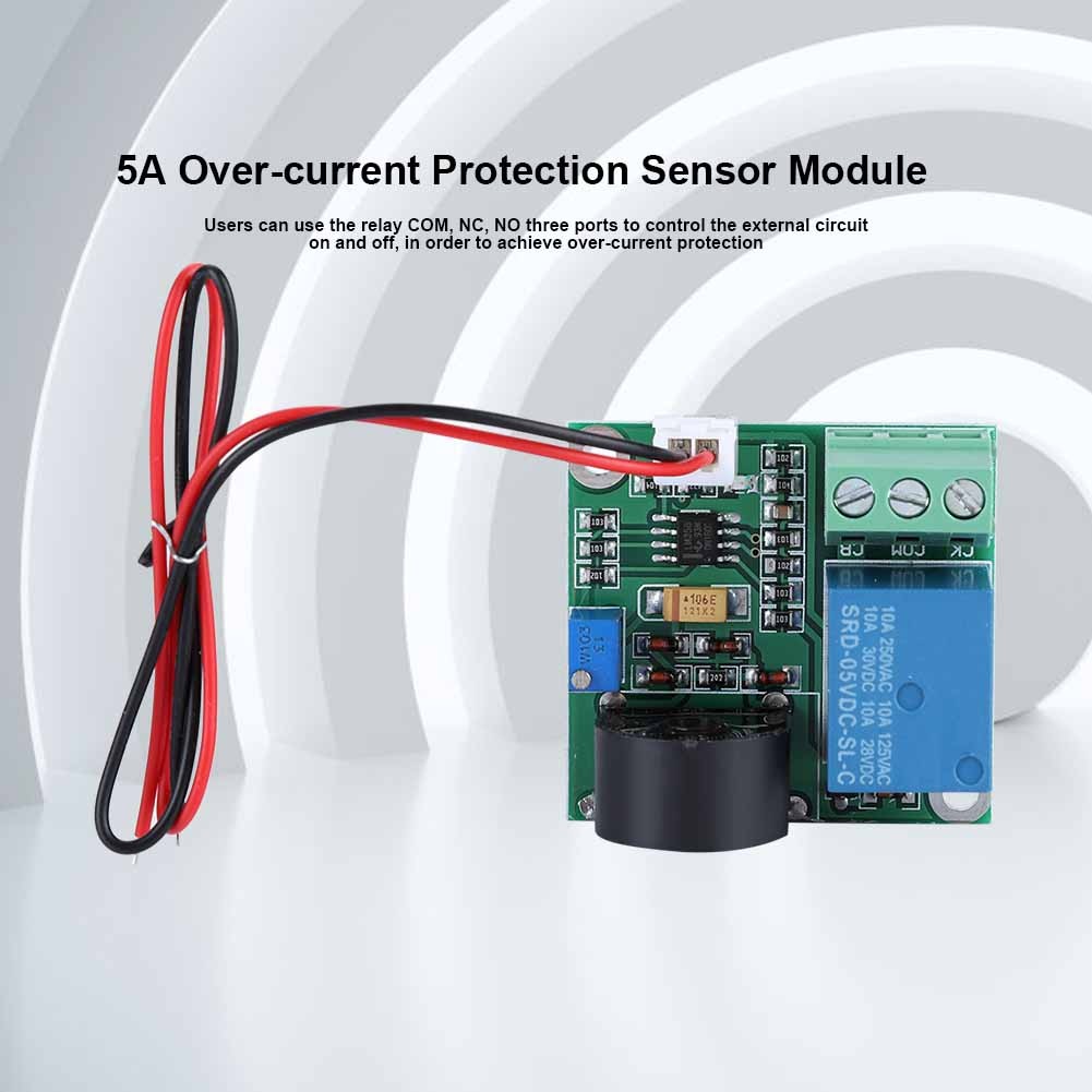 windyons-ph 05A AC Current Detection Sensor Module Switch Output Relay 5A OverCurrent (12V ...