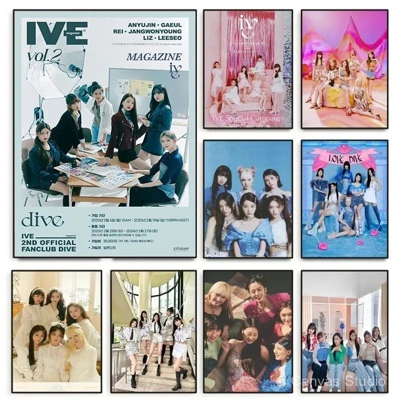 Kpop IVE Poster Wall Art Studio Album I’ve IVE Korean Fashion Cute ...