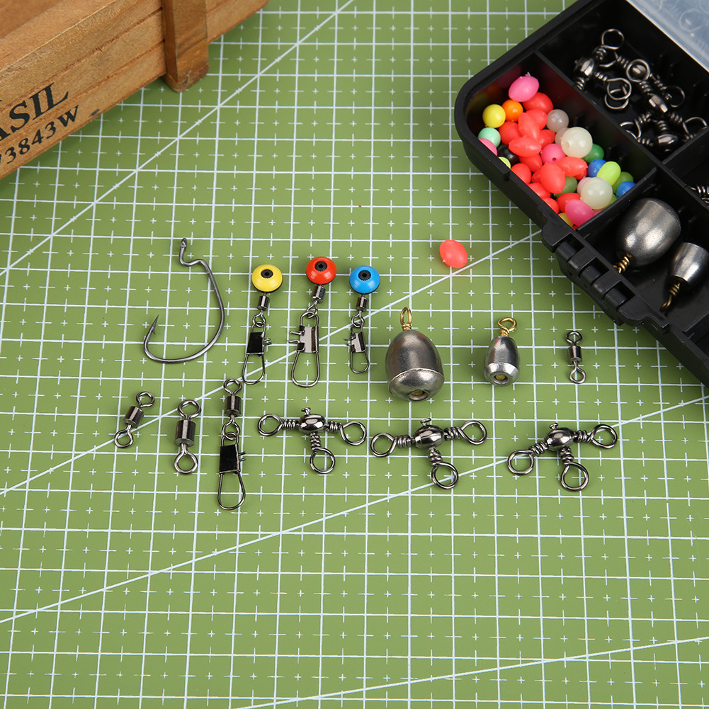 162 pcs Saltwater Fishing Tackle Kit Pro Swivels Sinkers Portable ...