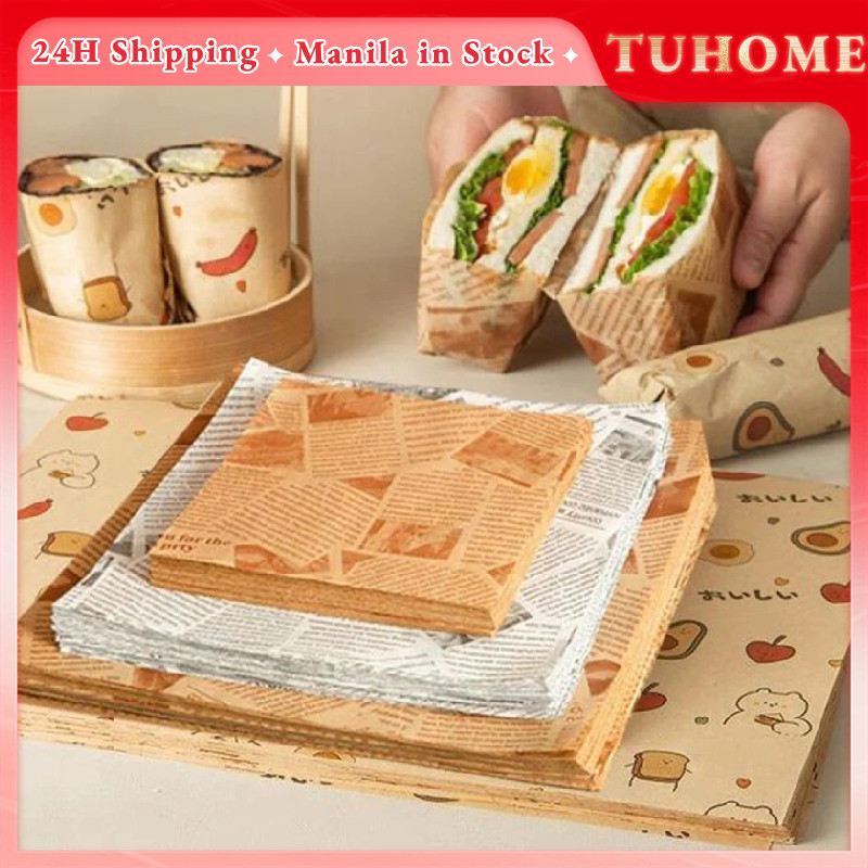 100Pcs Baking Wax Paper Sandwich Wrapper Paper Kitchen BBQ Oil ...