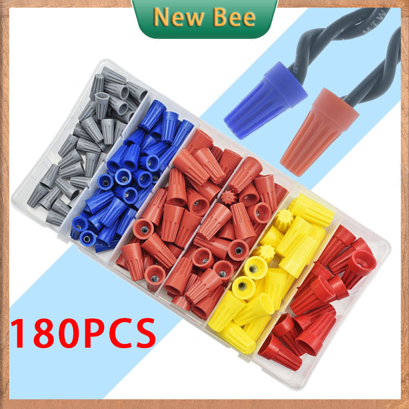 180Pcs 5 Colors Electrical Wire Connector Rotating Closed Terminal ...