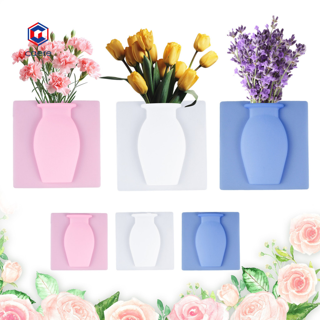 CAE| Reusable Wall Vase Wall-mounted Vase 3/6pcs Wall Mount Silicone ...