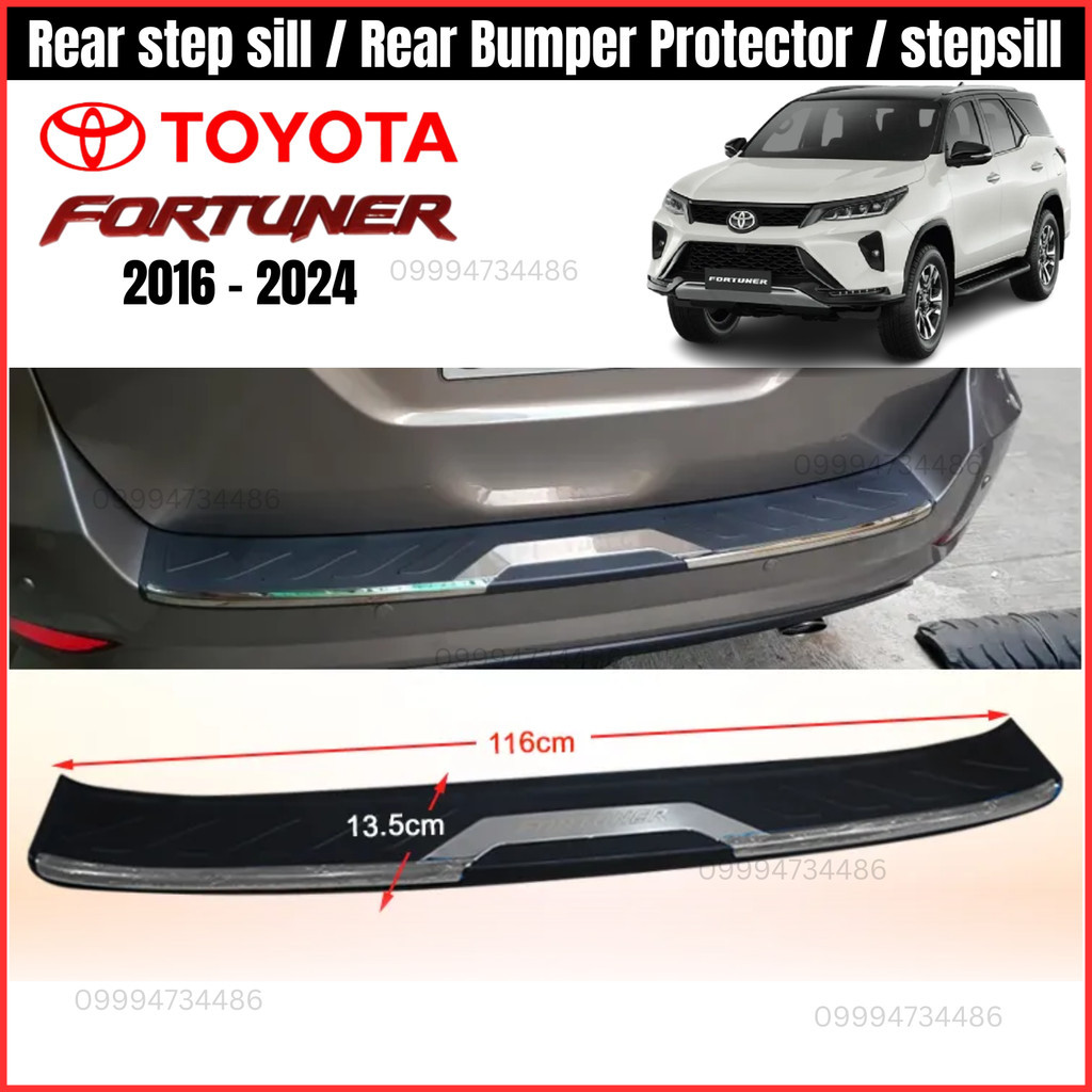 Rear Stepsill for Toyota FORTUNER 2016 - 2020 | Rear Bumper Guard Step ...