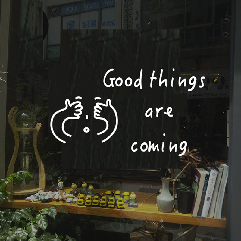Ins Style English Letter Stickers Shop Window Glass Door Room ...