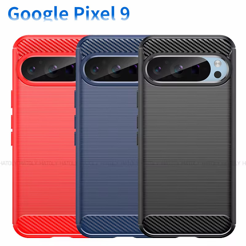 Silicone Rubber Casing For Google Pixel 9 Pro XL 5G 2024 Case Carbon ...