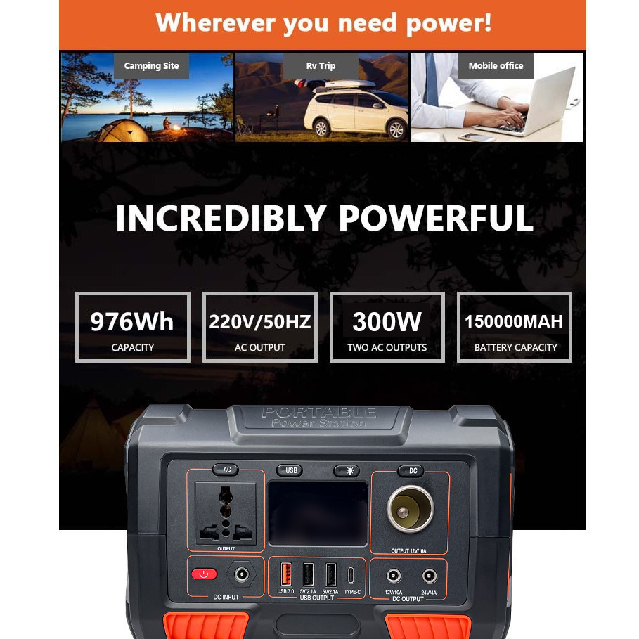 100W Portable Power Station 110/220V Power Generator Outdoor Power ...