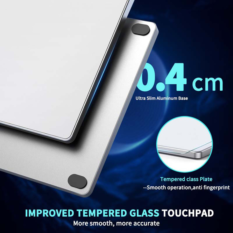 Alloy USB Wired Multi-TouchTrackpad Mouse SlimTempered Glass Surface ...
