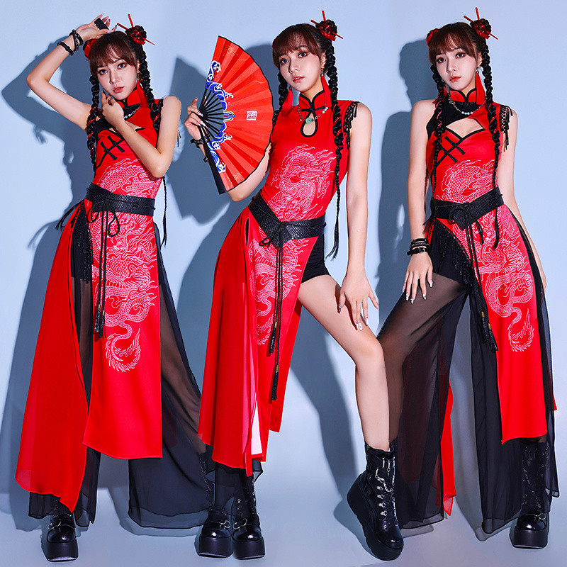 National Trendy Jazz Dance Costume Adult Chinese Style Modern Dance ...