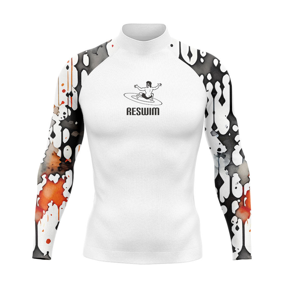 2025 STYLE Men's Long Sleeve Rash Guards Surf T-shirts UV Protection ...