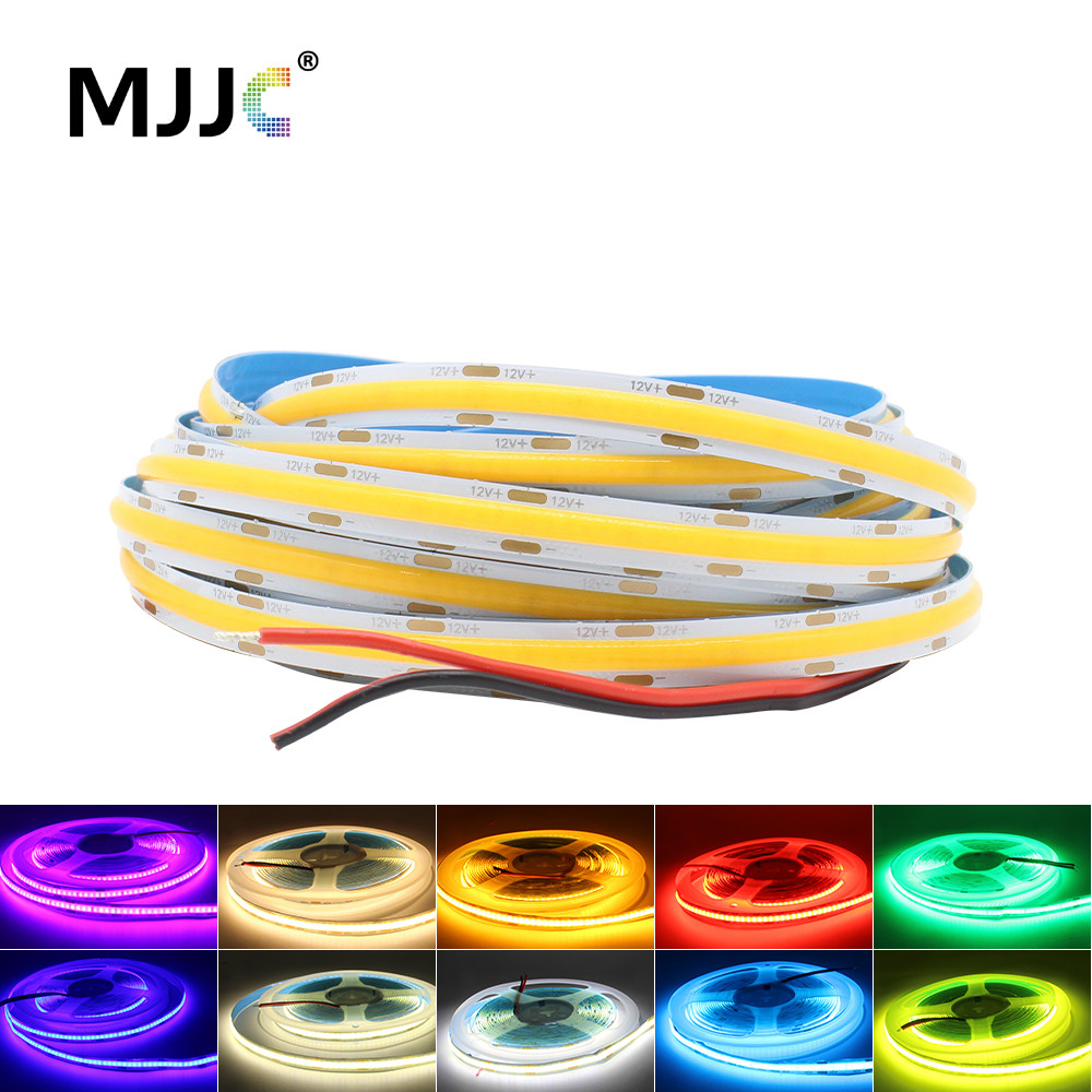 12V COB LED Strip Light 320LEDs/m High Density RA90 Warm Nature Cool ...