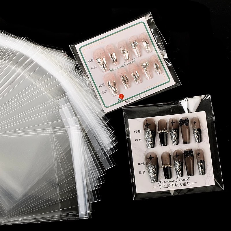 【⚡️Local Delivery】100pcs/pack Fake Nail Package Transparent OPP Bag ...