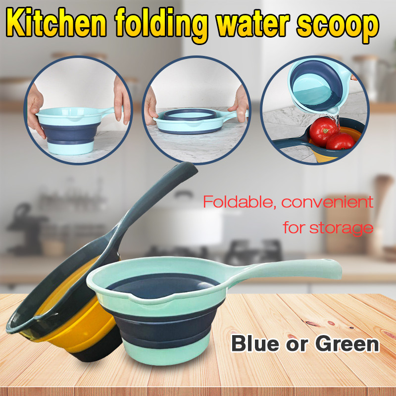 Portable Water Scoop Kitchen Dipper Foldable Spoon Plastic Ladle Body ...