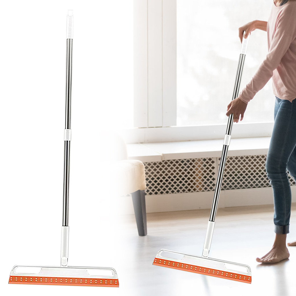 Sweeping Mopping Dual-Purpose Magic Broom With Long Rod Floor Glass Wiper Lazy Scraper Bathroom ...