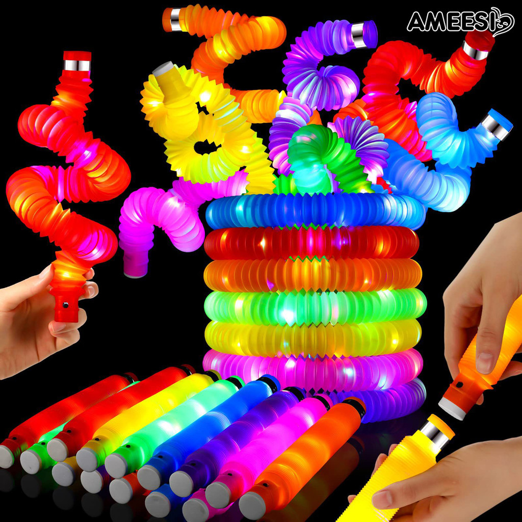 Ameesi 12Pcs Light-up Telescopic Tube Stress Relief Bendable Free ...