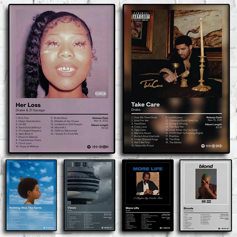 Drake Pop Rap Music Album Cover Poster Aesthetic Rapper Hip Hop Rock ...