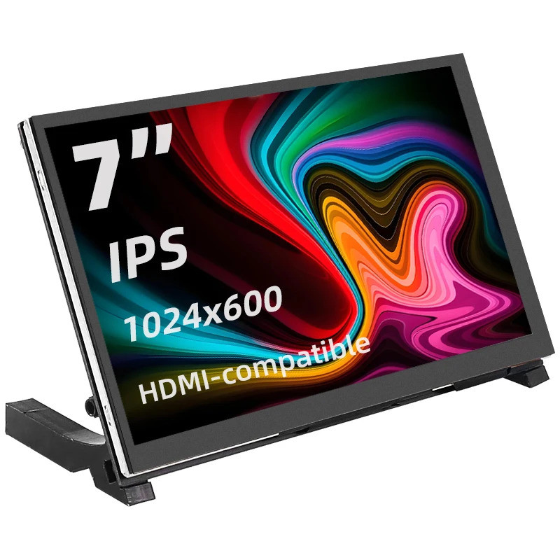 7 Inch Portable Display IPS LCD Capacitive Touch Screen 1024x600 Monitor Optional Speakers for ...
