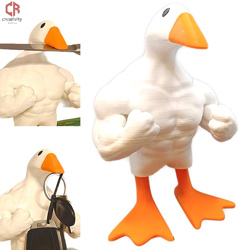 [CR] 2024 Creative Funny Muscle Little Duck Personalized Resin Statue ...