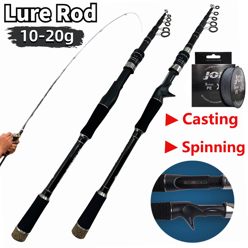Long Casting Telescopic Fishing Rod 1.8-3M Ultralight Portable Carbon ...