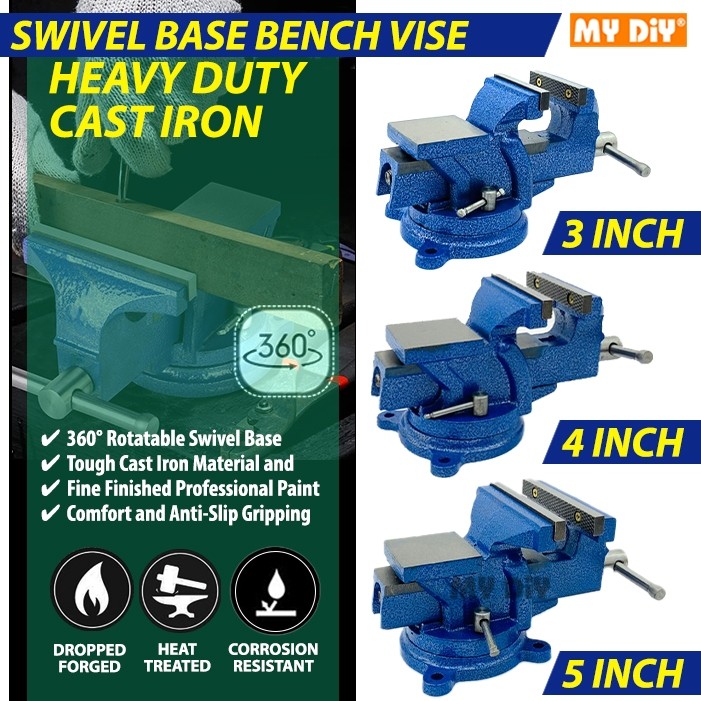 3” 4” or 5" Swivel Base Bench Vise / Heavy Duty Bench Vise / Swivel Bench Vice Bench Vise ...