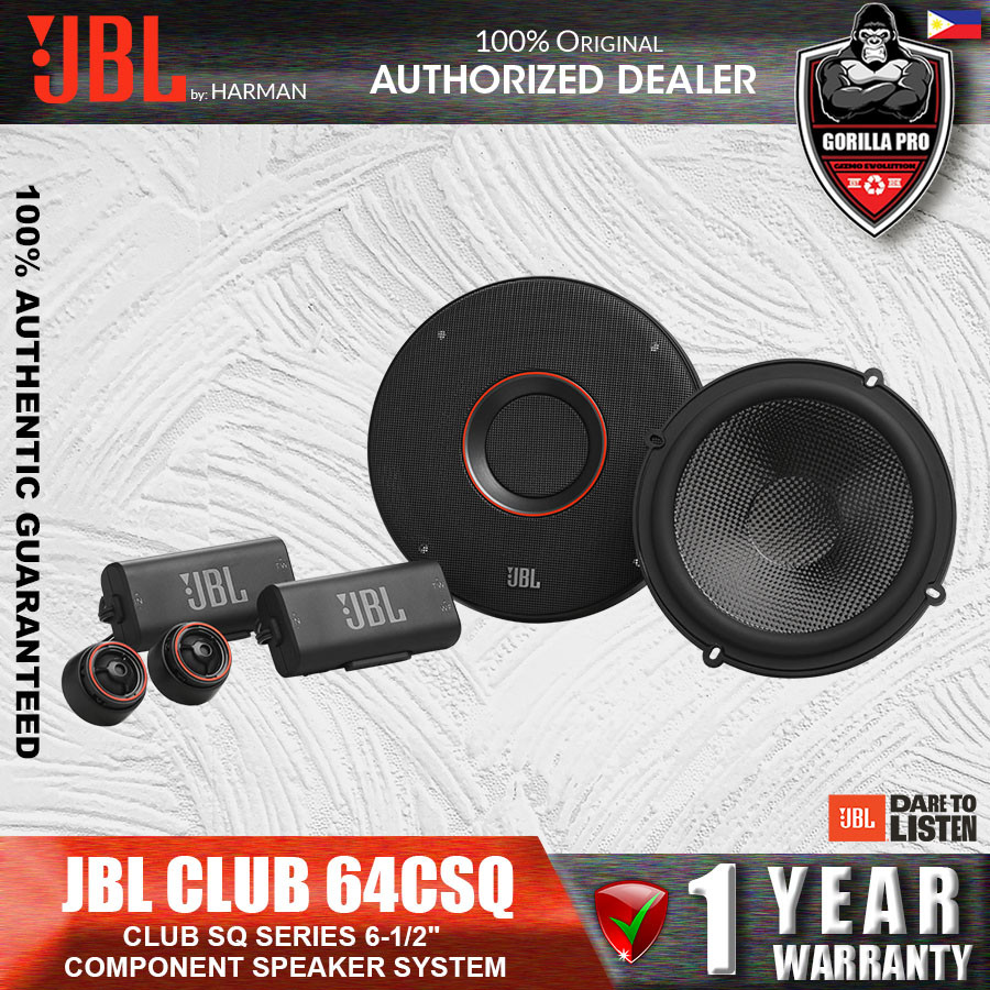 JBL Club 64CSQ Club SQ Series 6.5" Component Speaker System | Plus One™ Carbon Fiber Woofers | 3 ...