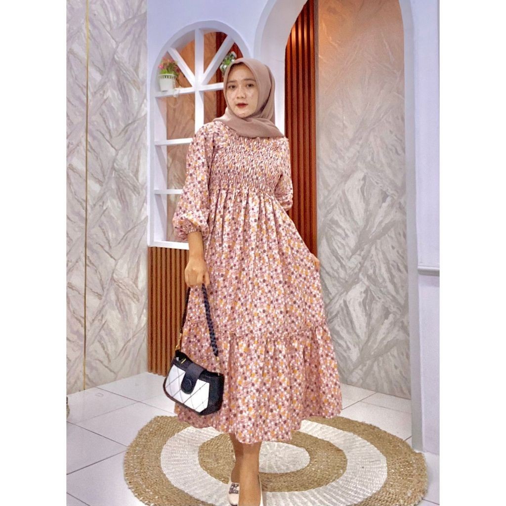 Zeivor - ZPF WOMEN'S LONG DRESS / Diora Creamy Smocked Long Dress ...