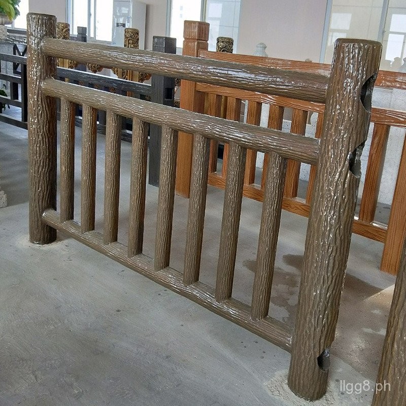 Cement Wood-like Fence Landscape Garden Fence Rural Courtyard Wood ...