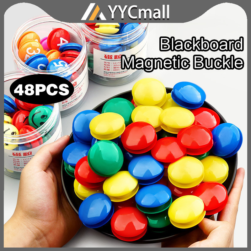48pcs/20mm Whiteboard Round Colored Magnets Whiteboard Magnetic Button ...
