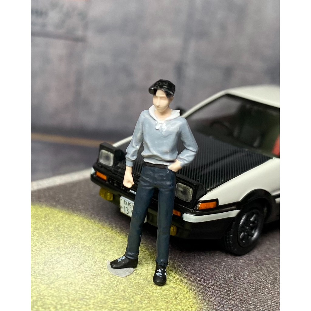 Ready Stock 1/64 Initial d Doll Car Model Scene Fujiwara Takumi ...