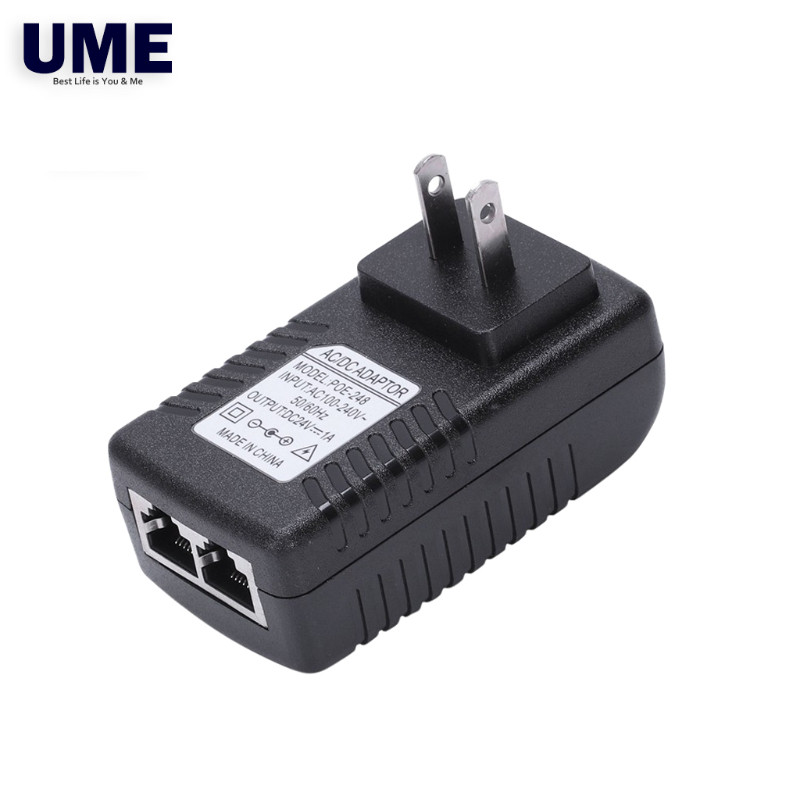 DC 24V 1A Wall POE Power Supply Adapter Charger Over Voltage Protection ...