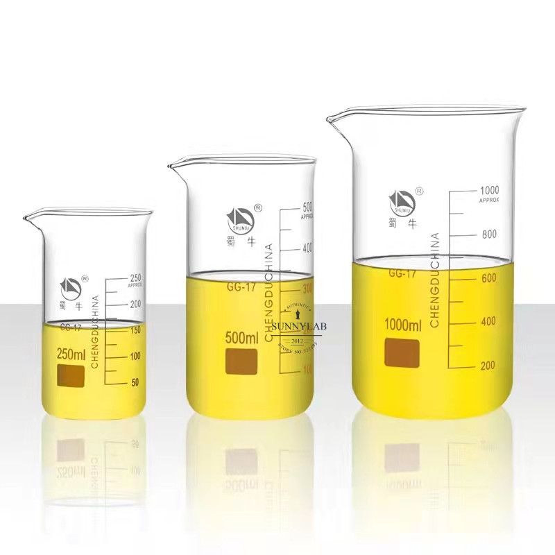 1Pcs 50ml to 2000ml Tall Form Glass Beaker Chemistry Laboratory Borosilicate Glass Transparent ...