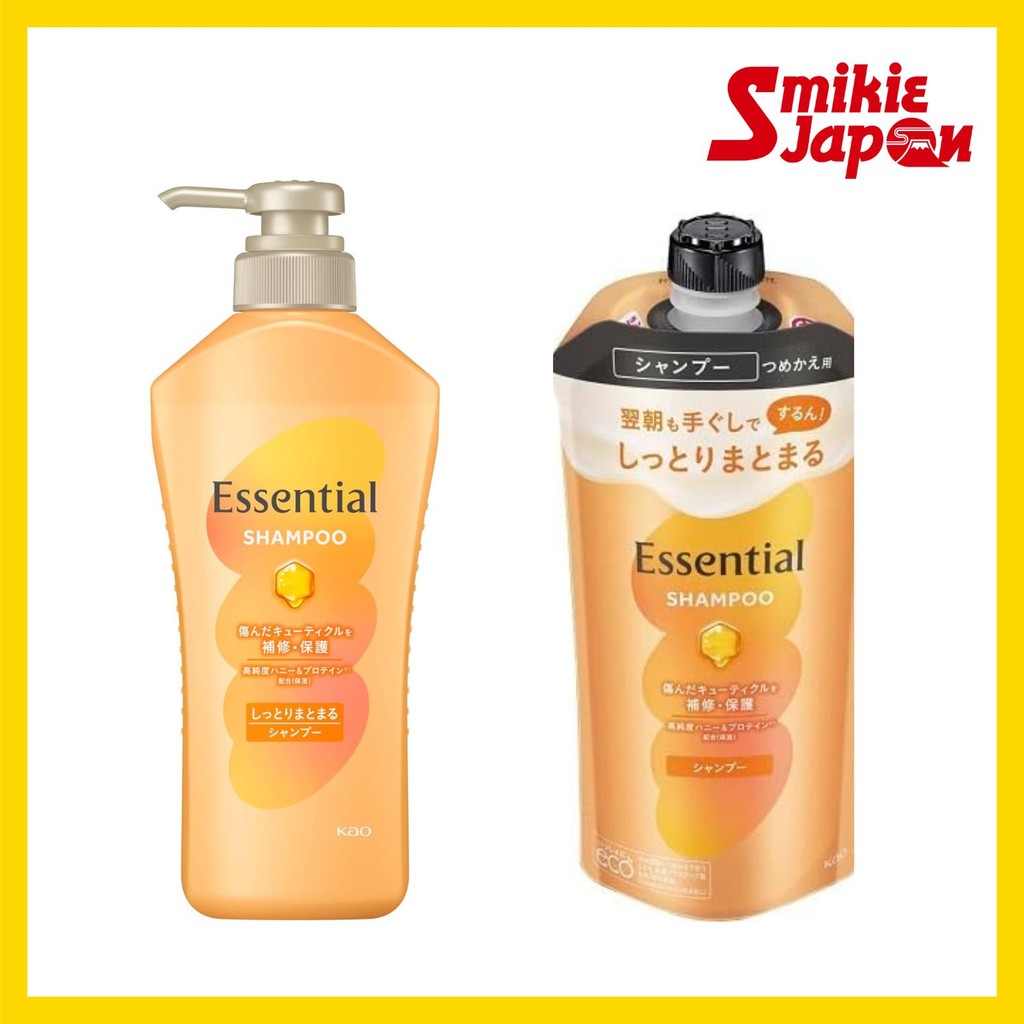 Biore Essential Moisture and Smooth Shampoo Pump 450ml Refill 300ml ...